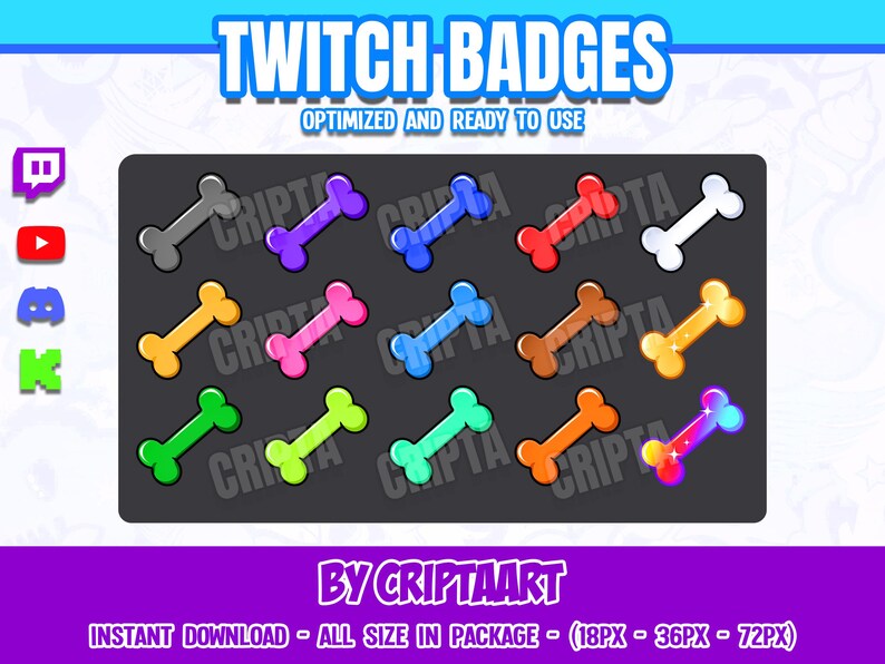 Bones Twitch Badges, Puppy Bone Bit Badge, Pets, Cheers, Subscriber ...