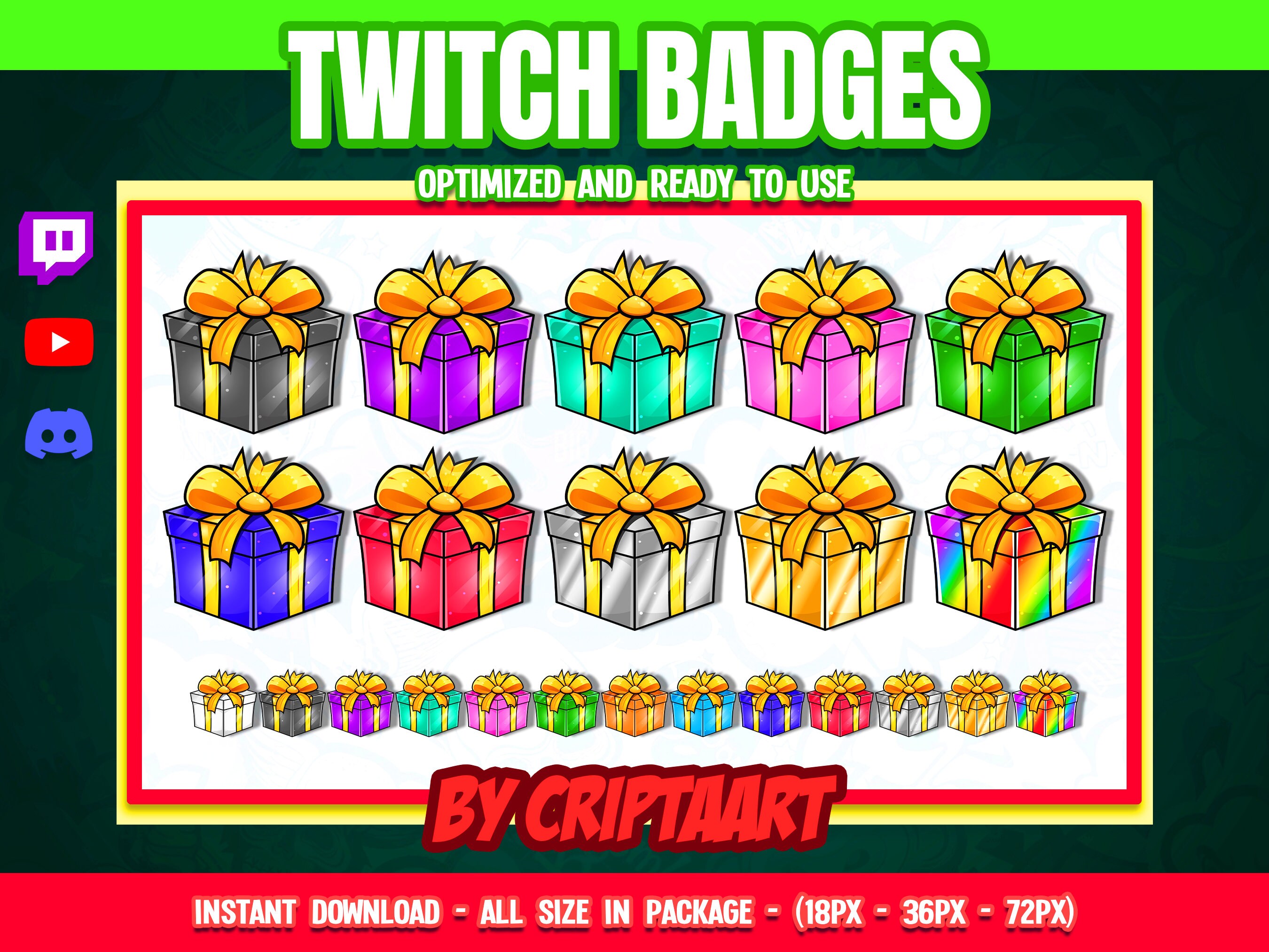 Present Box Twitch Sub Badges, Gift, Subscribers, Cheers - Stream ...