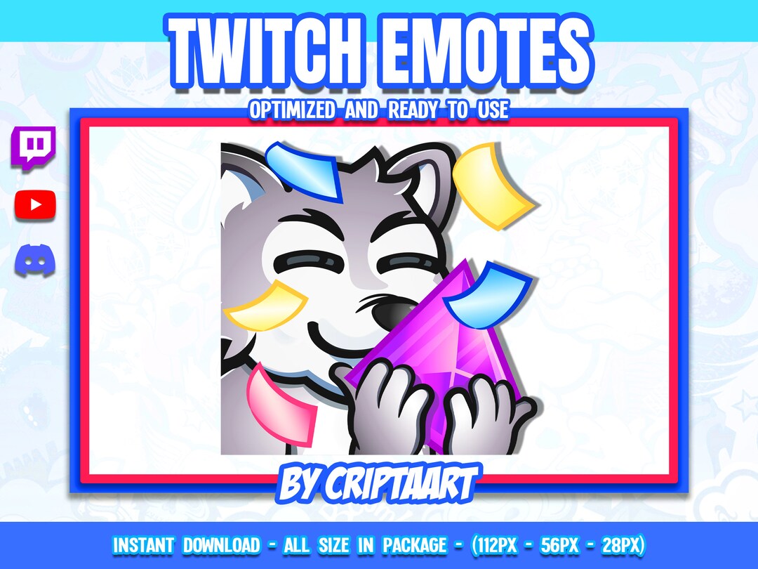 Wolf Bits Twitch Emote, Donation, Cool Channel Points / Stream Design ...