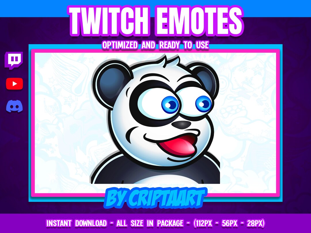 Panda Bear Pog Twitch Emote, Meme Sub Emoji, Kawaii Cute Animals, Icons ...