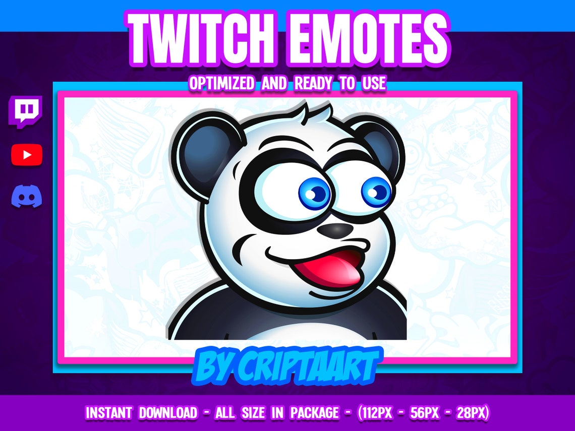Panda Bear Pog Twitch Emote, Meme Sub Emoji, Kawaii Cute Animals, Icons ...