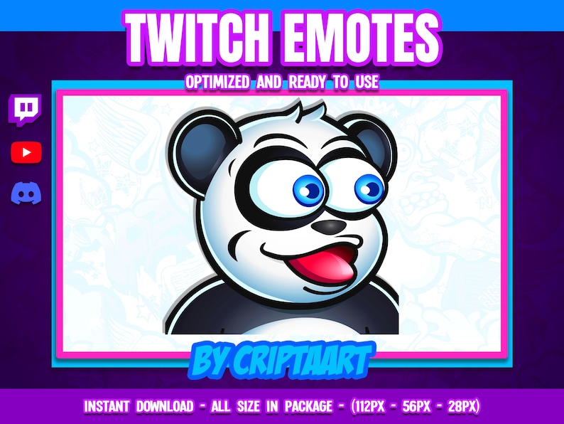 Panda Bear Pog Twitch Emote, Meme Sub Emoji, Kawaii Cute Animals, Icons ...