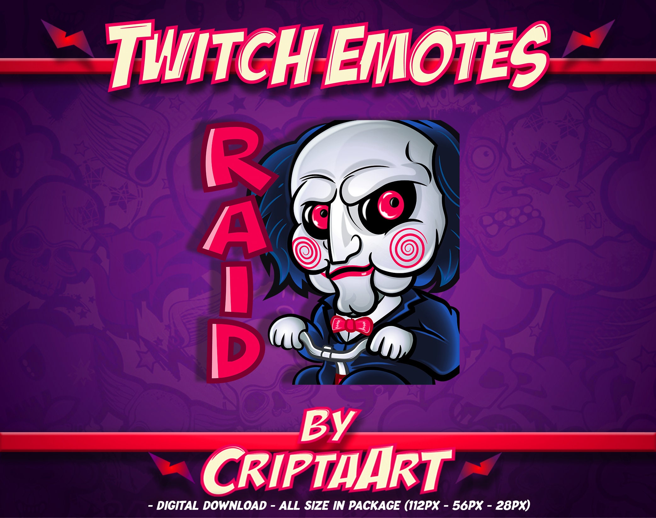 Twitch Emote / Horror Emote / Discord / Raid Emote/ Happy - Etsy España