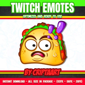 Taco Killer Twitch Emote, Knife, Scared, Mexican Emoji/ Stream, Discord ...