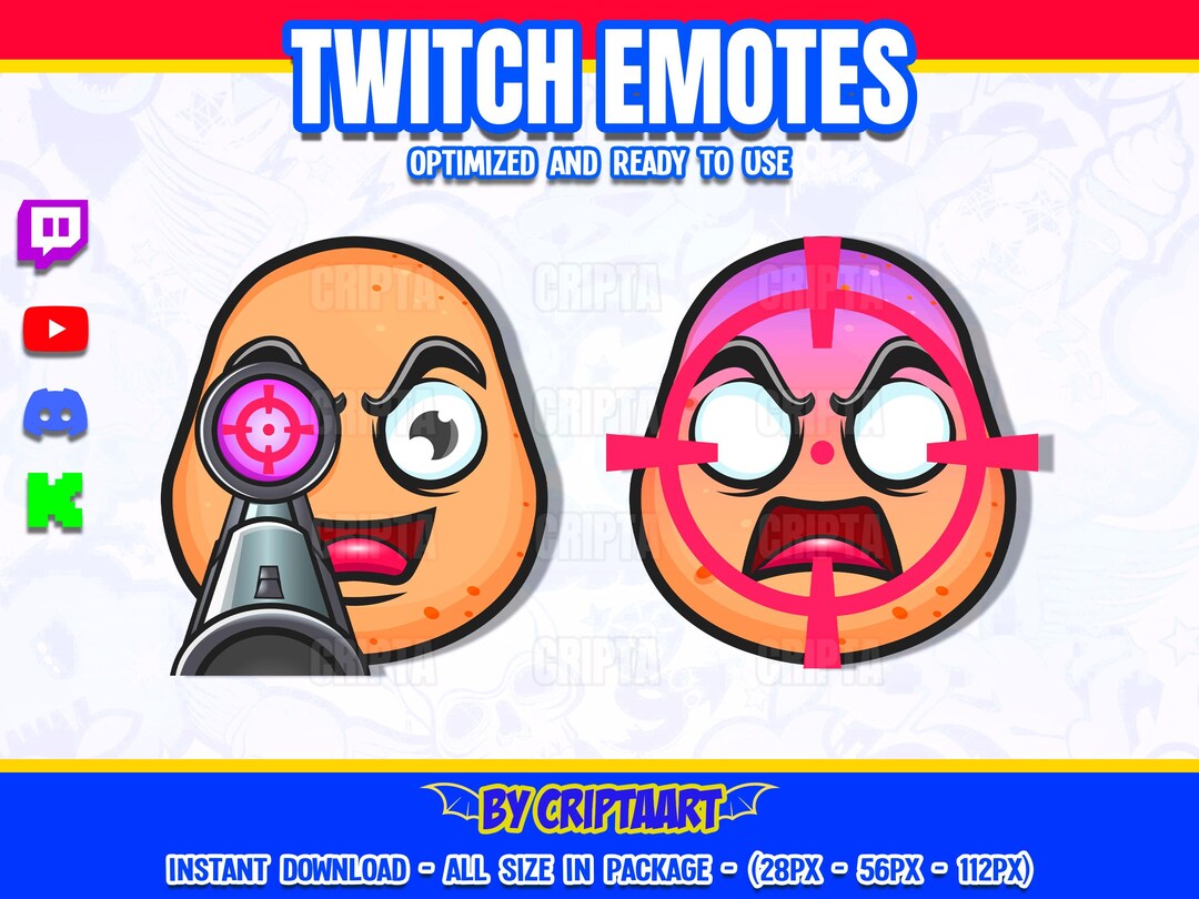 Potato Headshot Twitch Emote, Shotgun, Channel Points Video Games ...