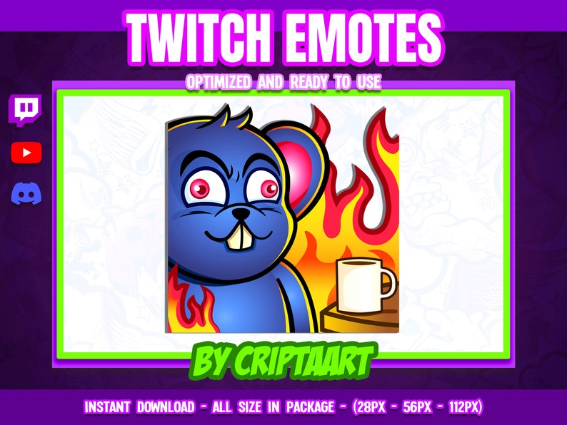 Twitch Emote, Rat This is Fine Meme, Mouse Emoji, Funny Items for ...