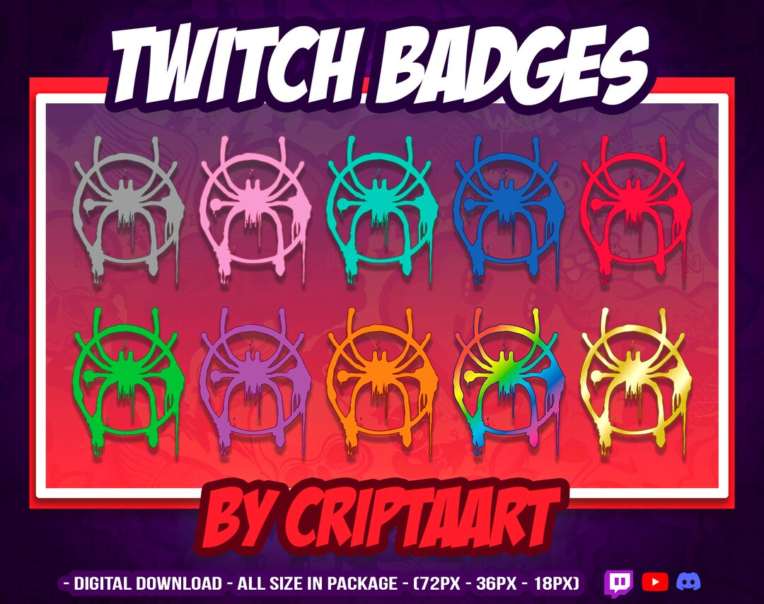 Sub Badges Twitch / Graffiti / Spiders Stream Graphics / PNG - Etsy