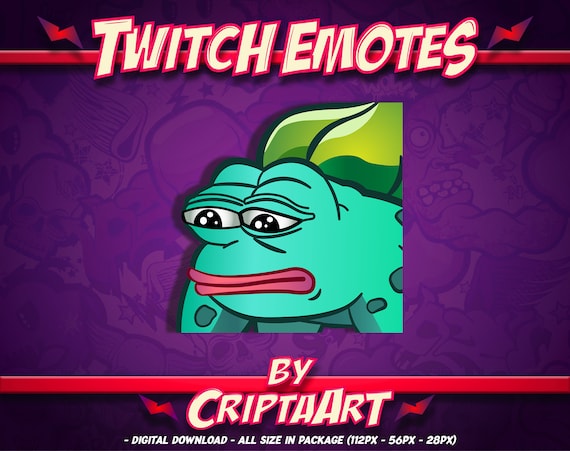 Emotes Twitch X2 / Pokemon / Bulbasaur / Sad / Pepe Frog / - Etsy España