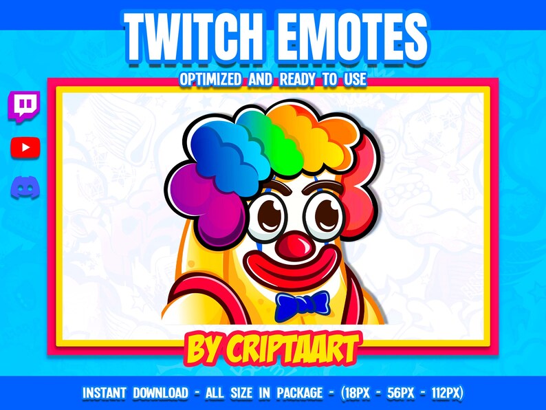 Clown Banana Twitch Emote, Cringe Emoji, LOL, Fruit Channel Points ...