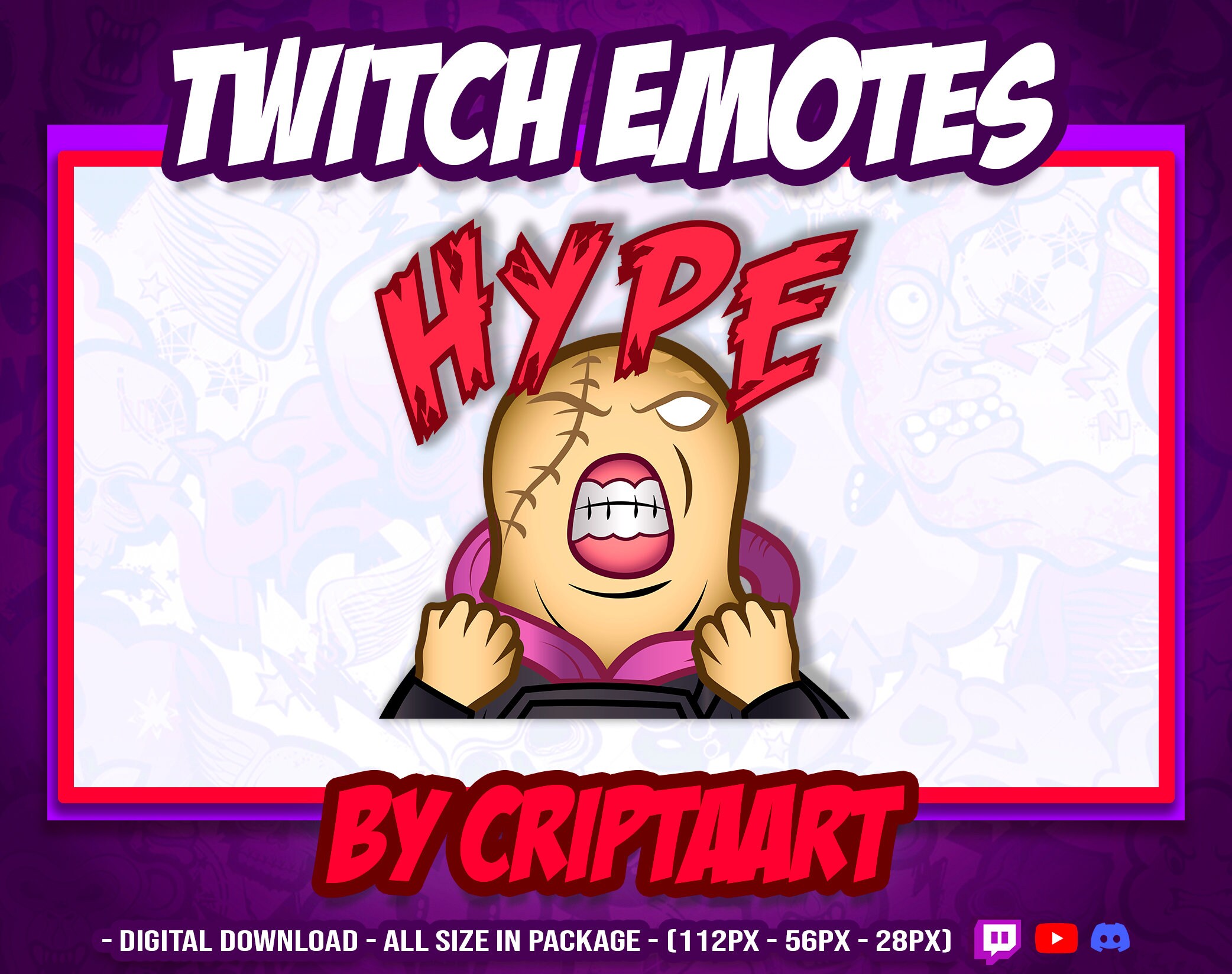 Twitch Emote / Zombie Emote / Hype / Horror / Gameplays Horror - Etsy ...