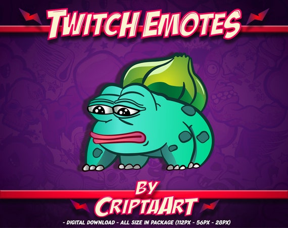 Emotes Twitch X2 / Pokemon / Bulbasaur / Sad / Pepe Frog / - Etsy Australia