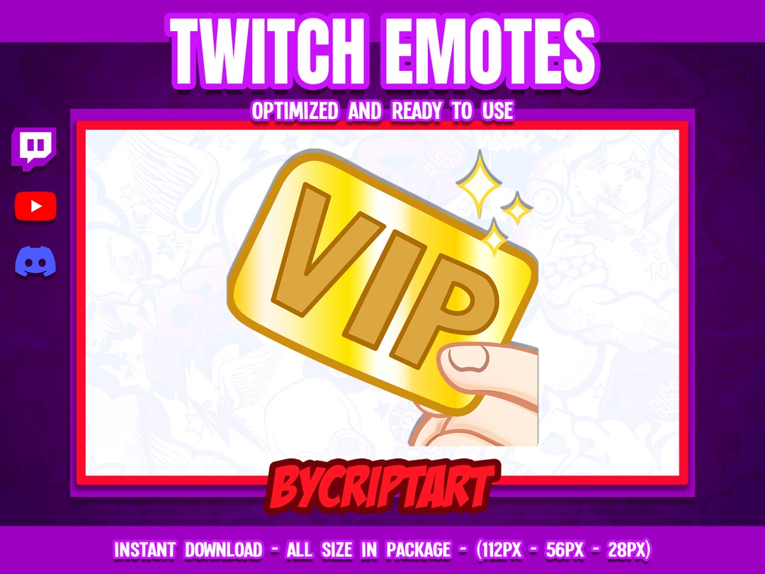 Twitch Emote / VIP /discord / Emote Subs / Subscribers / - Etsy
