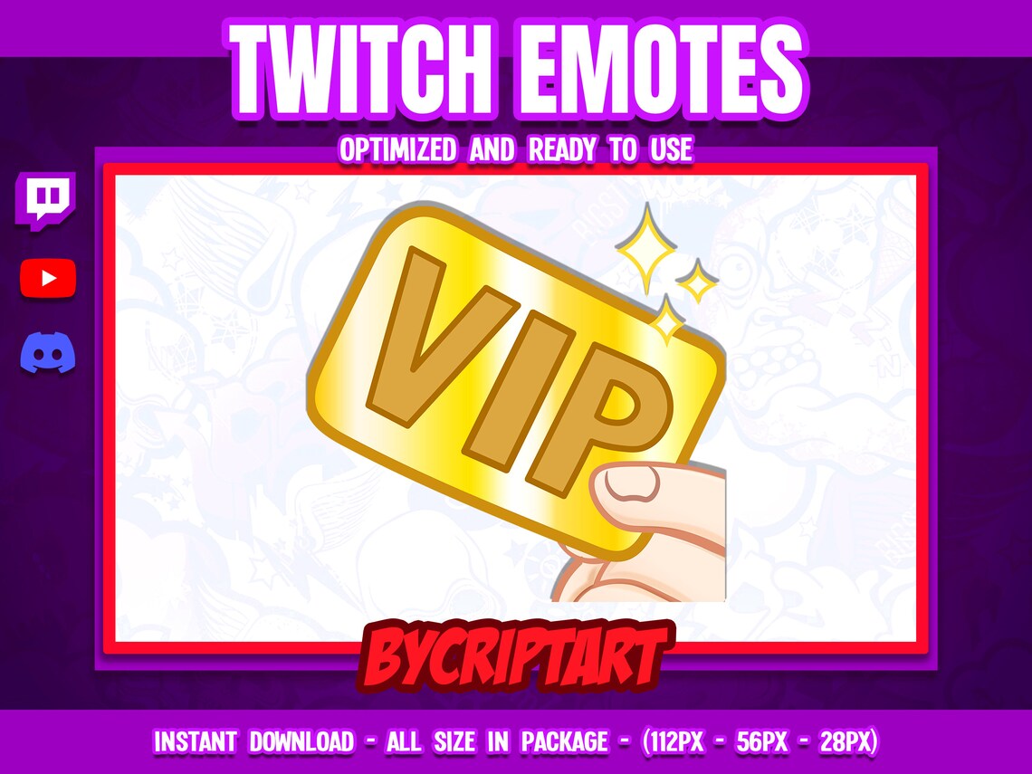 Twitch Emote / VIP /discord / Emote Subs / Subscribers / - Etsy
