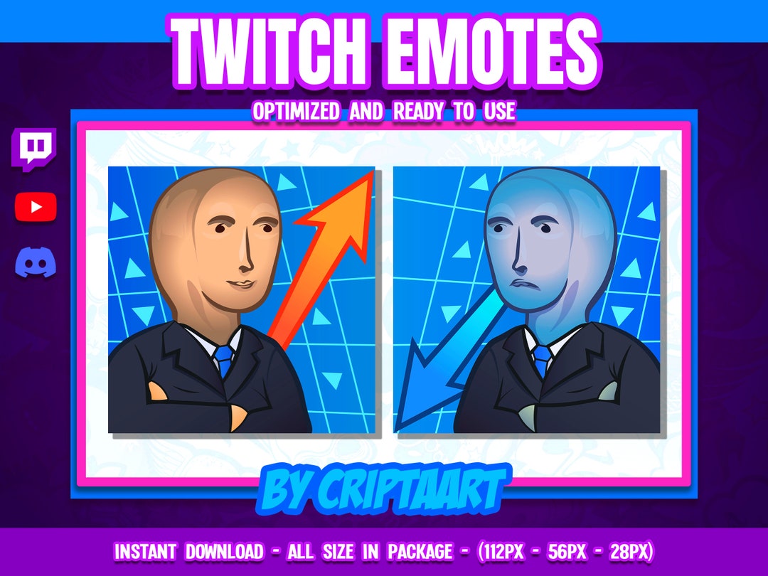 Stonks Meme Twitch Emote, Stinks Emoji, Meme Man, Bits Rain / Stream ...