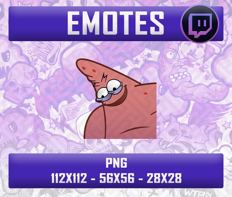 Emotes / Twitch / Discord / Patrick Star / SpongeBob / Meme / | Etsy