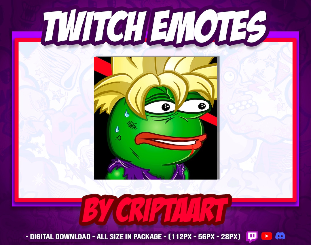 Twitch Emote / Pepe the Frog Shocked / Meme Emote - Etsy