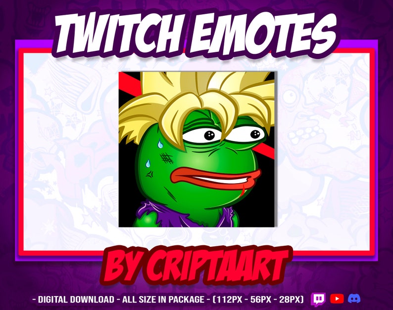 Twitch Emote / Pepe der Frosch schockiert / Meme Emote - Etsy Österreich