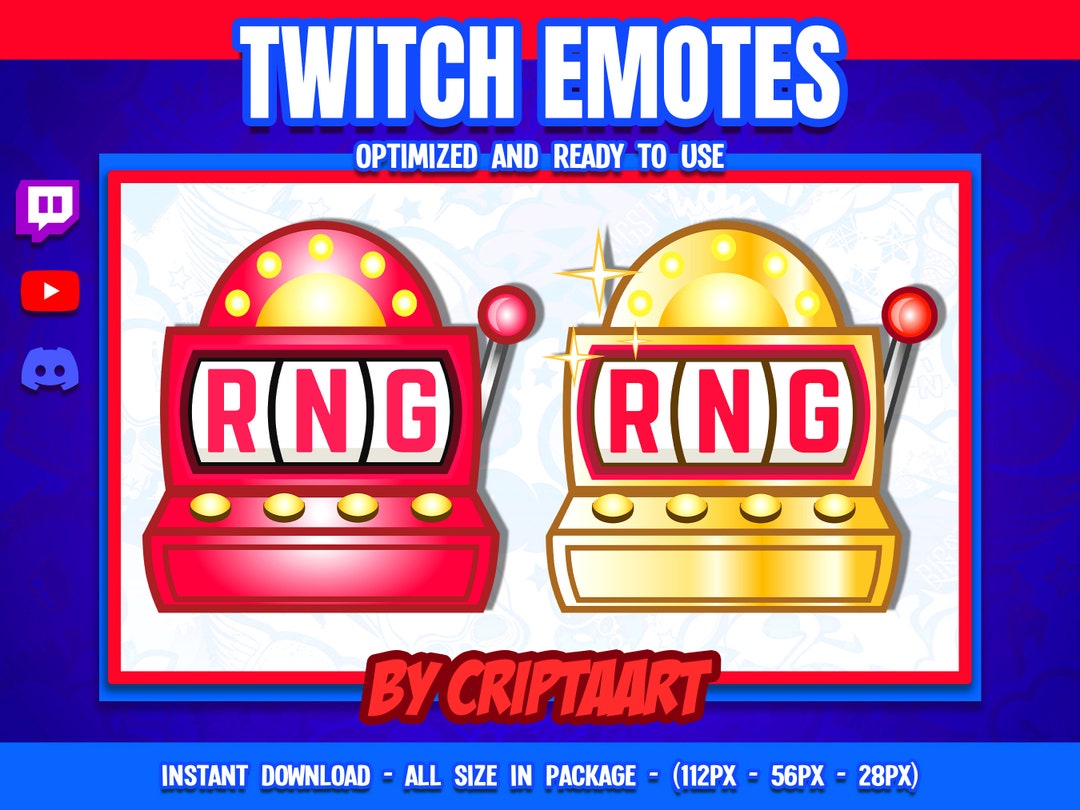 Slot Twitch Emote, RNG Emoji, Casino Icon, Cheers, Discord Roles, Subscribers, Stream Graphics ...