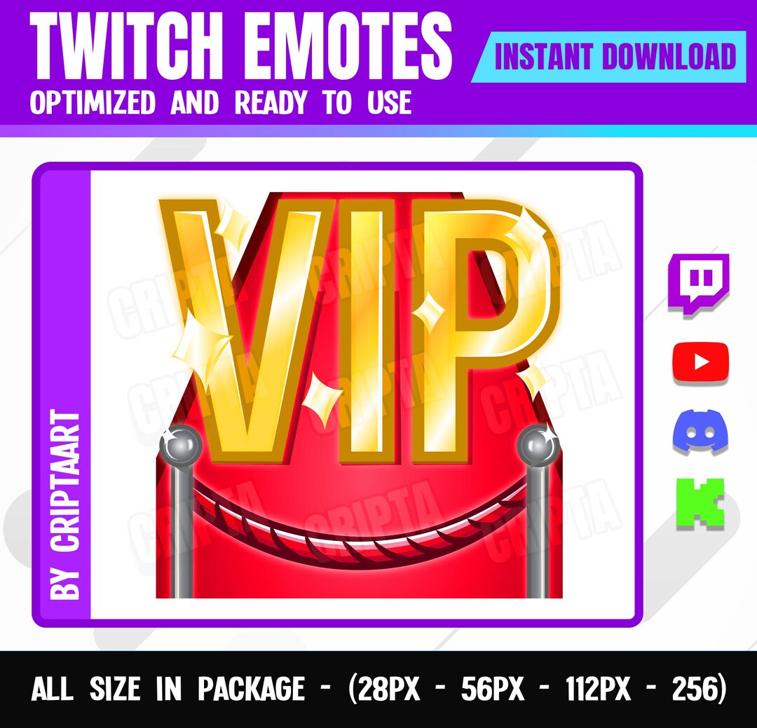 Vip Twitch Emote, Red Carpet, VIP Subscriber, Channel Points / Stream ...