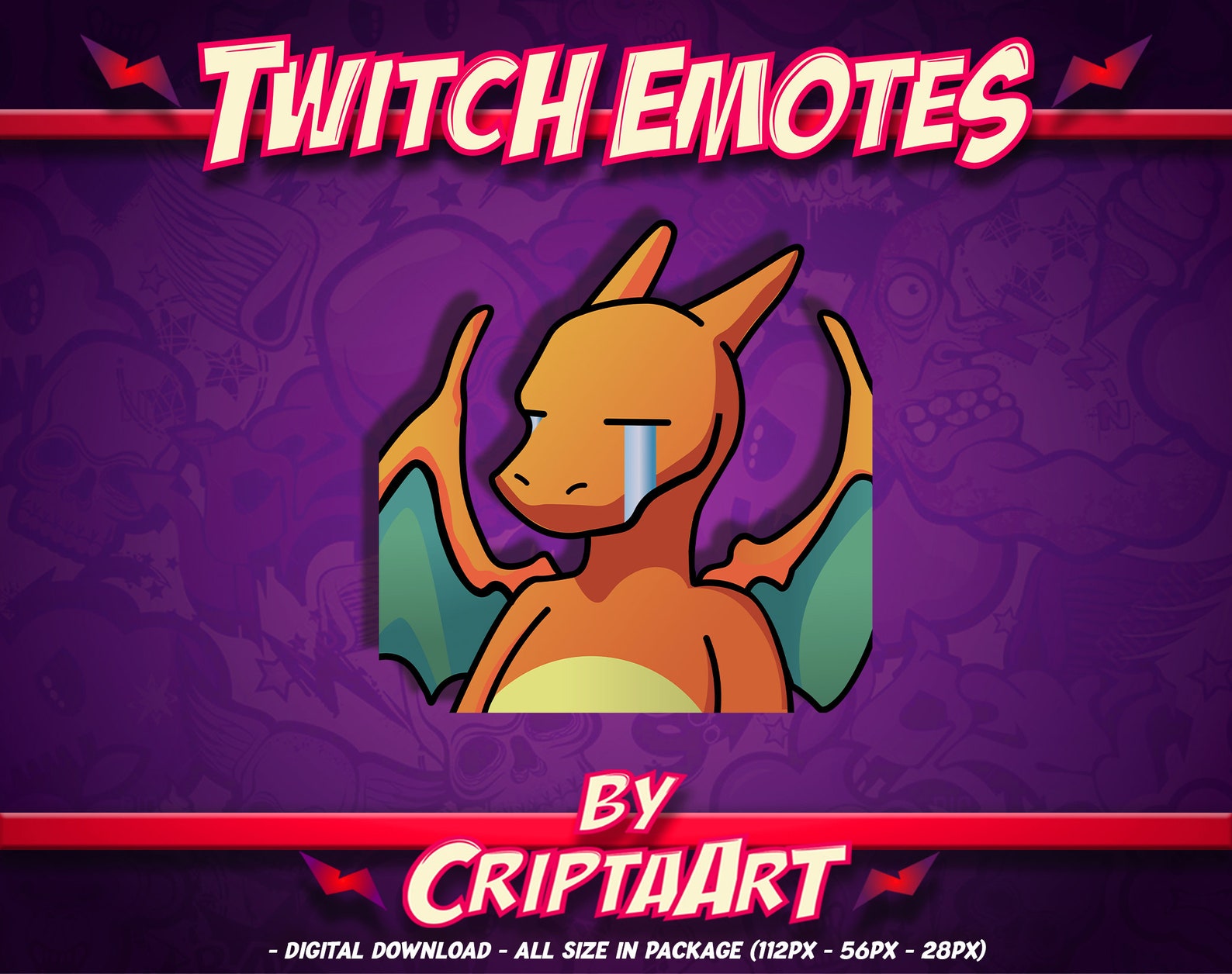 Emotes Twitch / Discord / Charizard / Pokemon / Sad / PNG - Etsy Canada