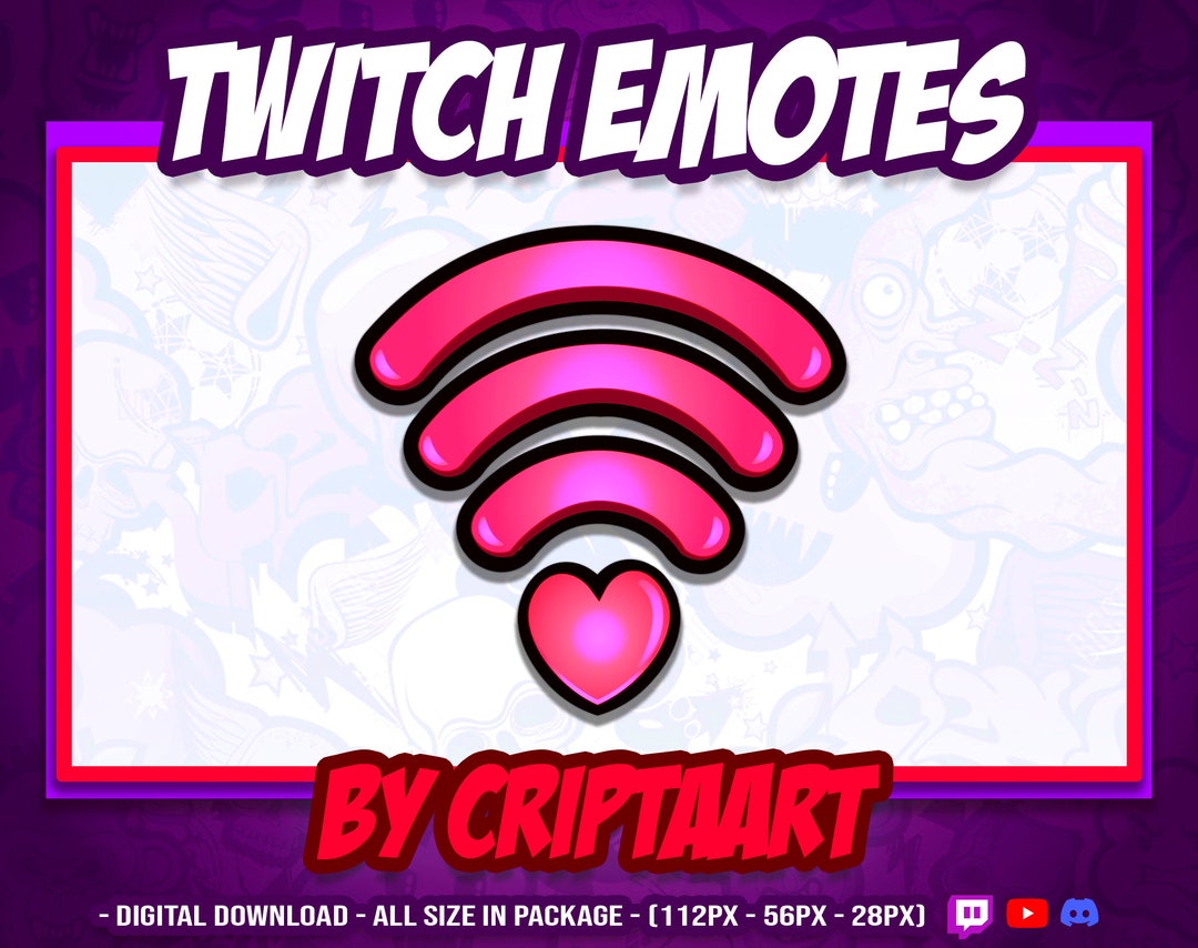 Wifi Animated Twitch Emote, Love Sign, Kawaii Channel Points / Stream ...
