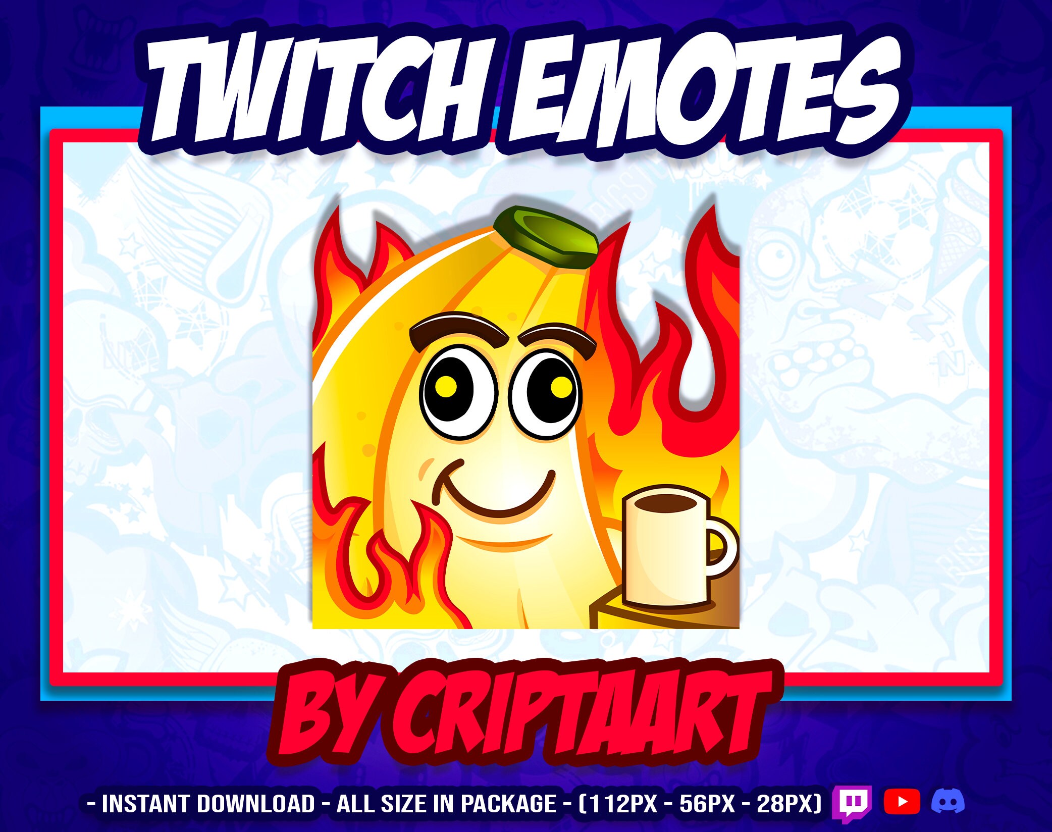 Twitch Emote Banana Emote This is fine Emote Meme emote - Etsy México