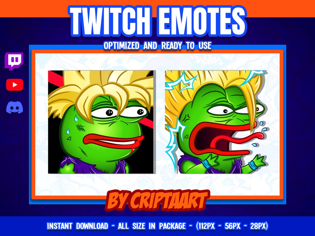 Twitch Emote / Pepe Frog Rage, Anime Angry Emoji, Monkas Power UP ...
