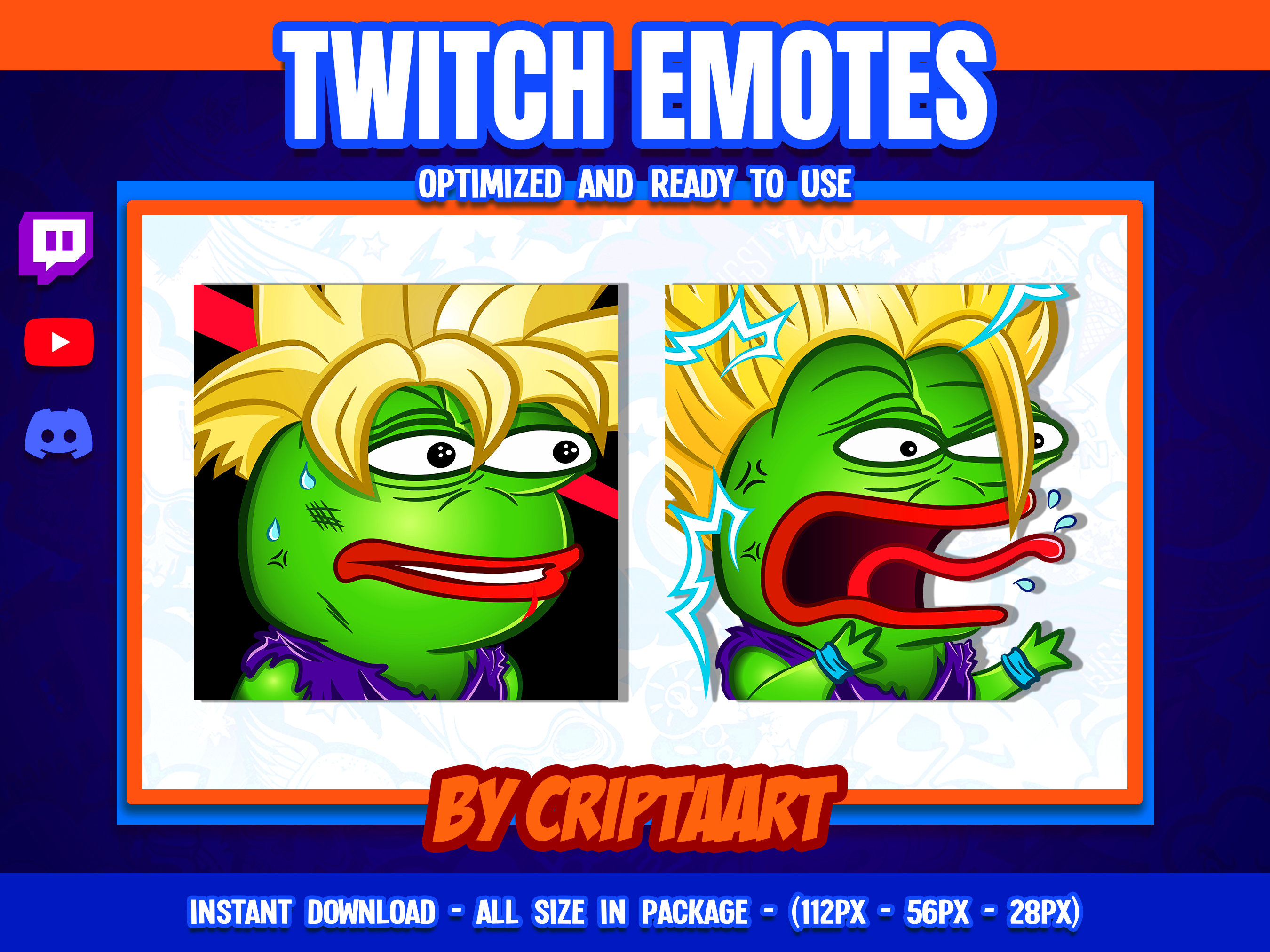 Twitch Emote / Pepe frog Rage, Anime Angry Emoji, Monkas Power UP ...
