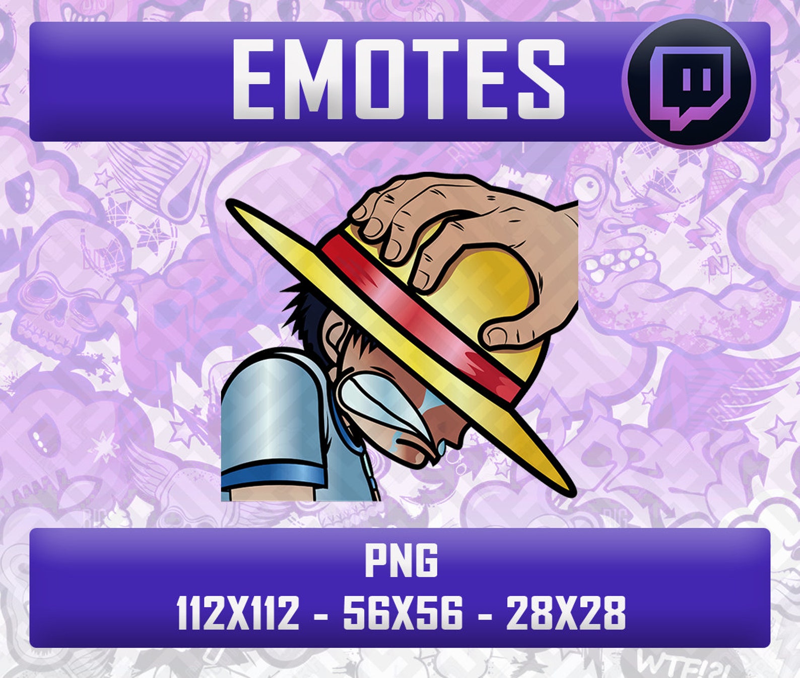 Emotes / Twitch / Discord / Luffy / One Piece / PNG | Etsy