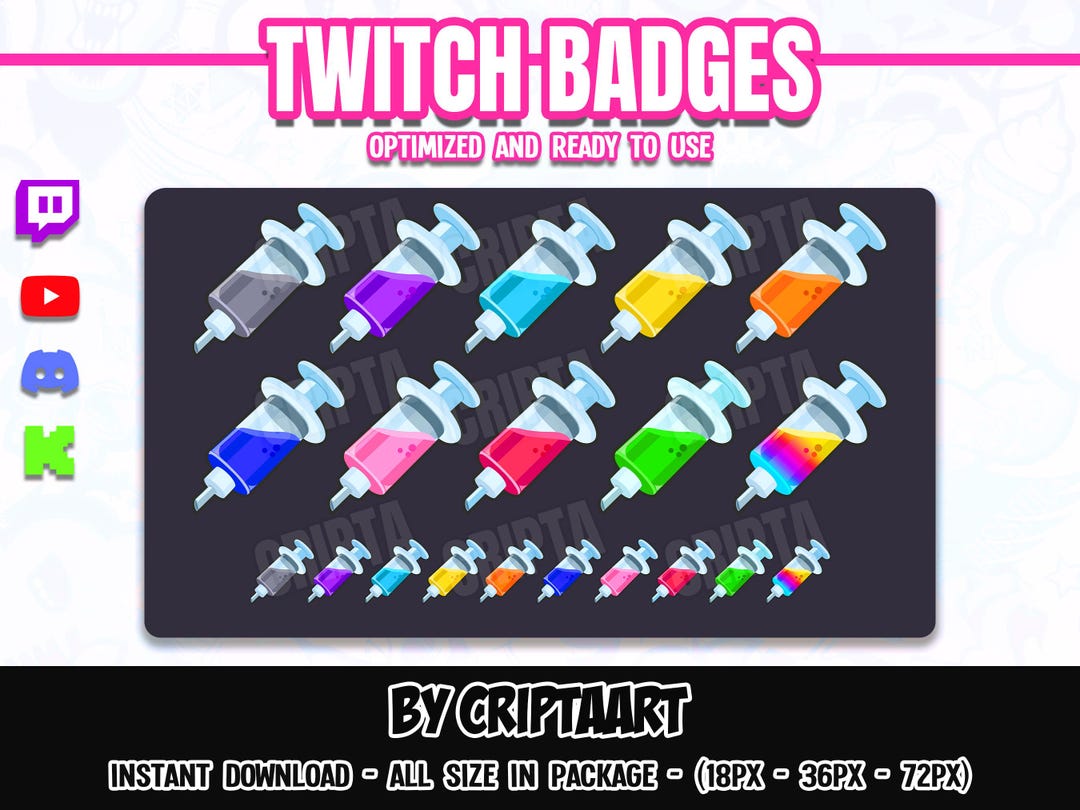 Nurse Syringe Badges, Cheers, Subscribers / Stream Graphics, Discord ...