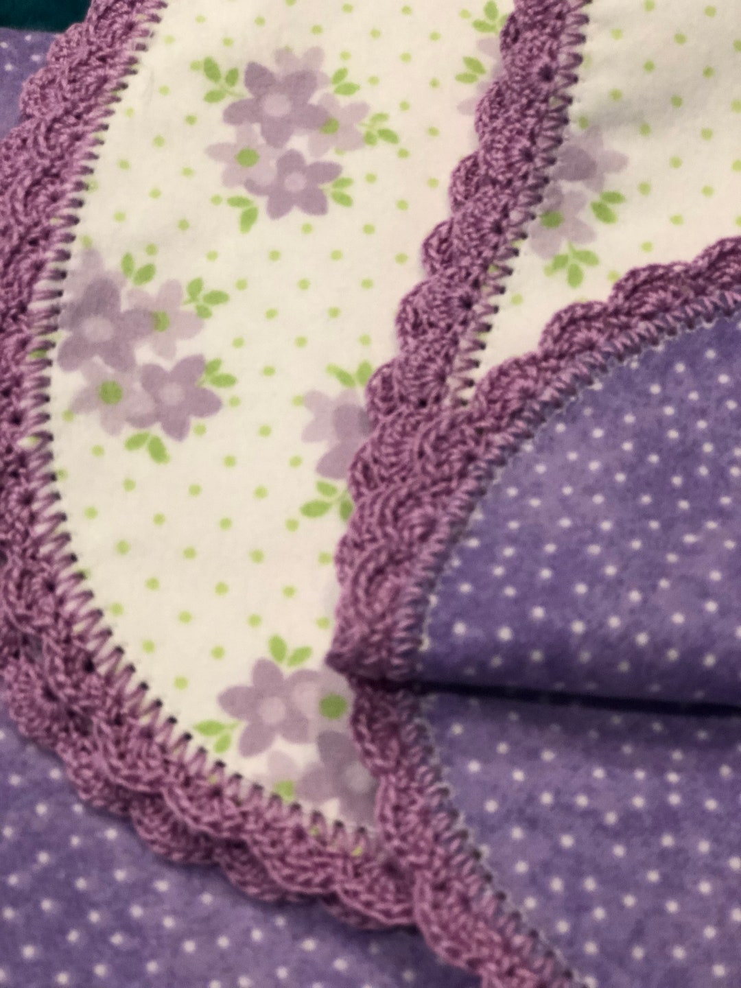 Handmade Crocheted Receiving Blanket and 2 Burp Cloths - Etsy