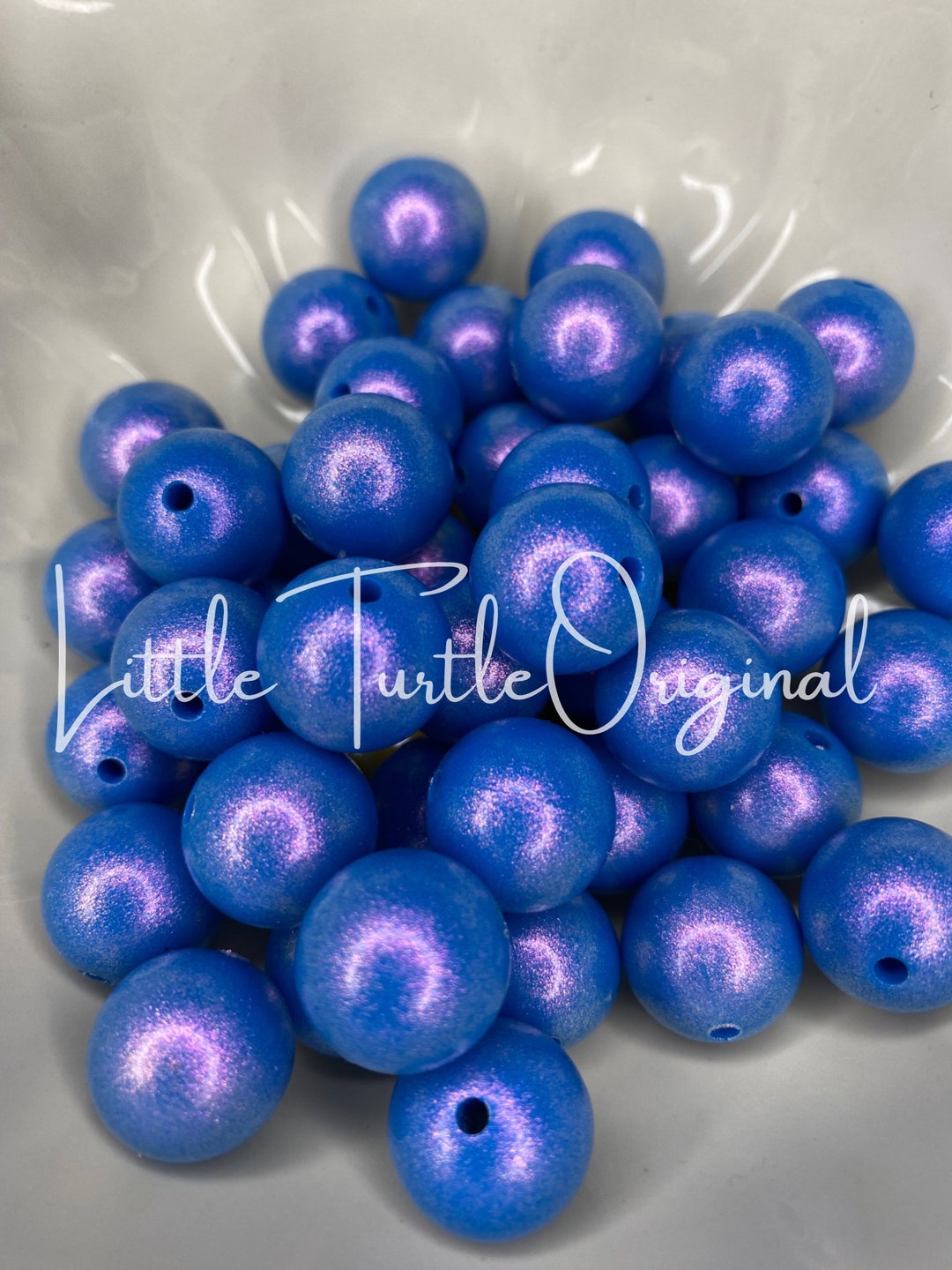 15mm Blue Metallic Print Beads Print Silicone Beads Bead - Etsy