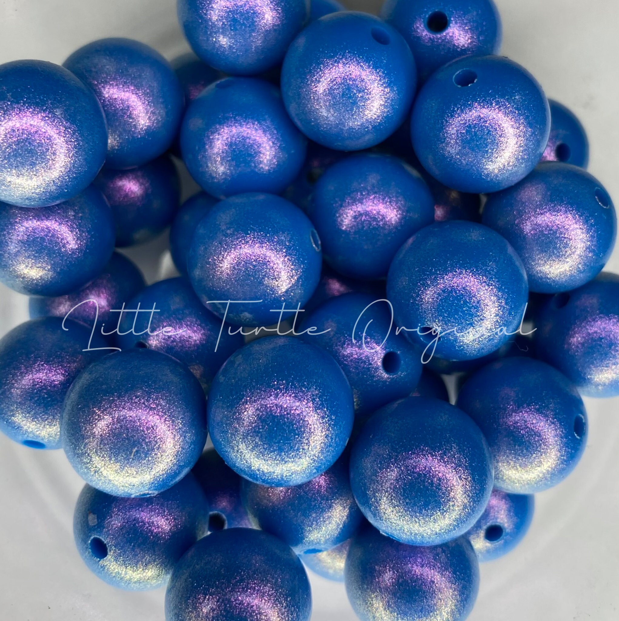 15mm Blue Opal Print Beads, Print Silicone Beads, Bead Wholesale, Blue ...