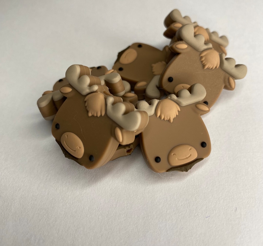 Moose Animal Focal Bead, Silicone Beads for Keychains, Silicone Beads ...