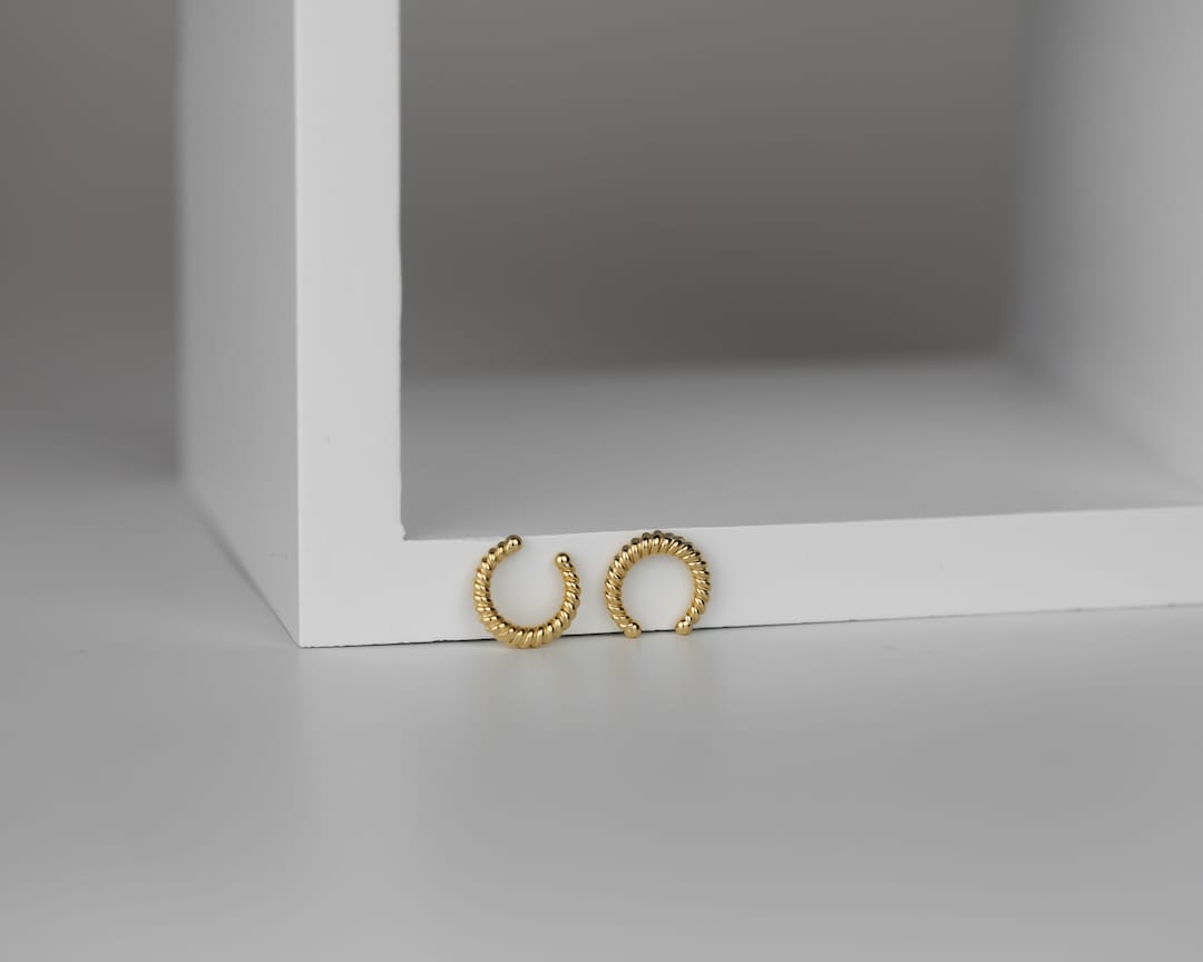 Gold Croissant Ear Cuffs: No Piercing, 18k Gold Plated Sterling Silver ...