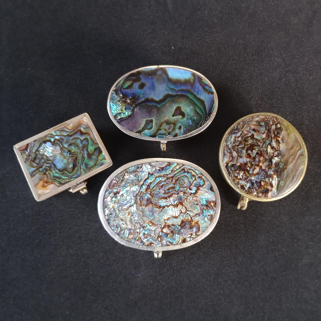 Alpaca (nickel Silver) Vintage Pill Boxes With Nacar Mother of Pearl ...
