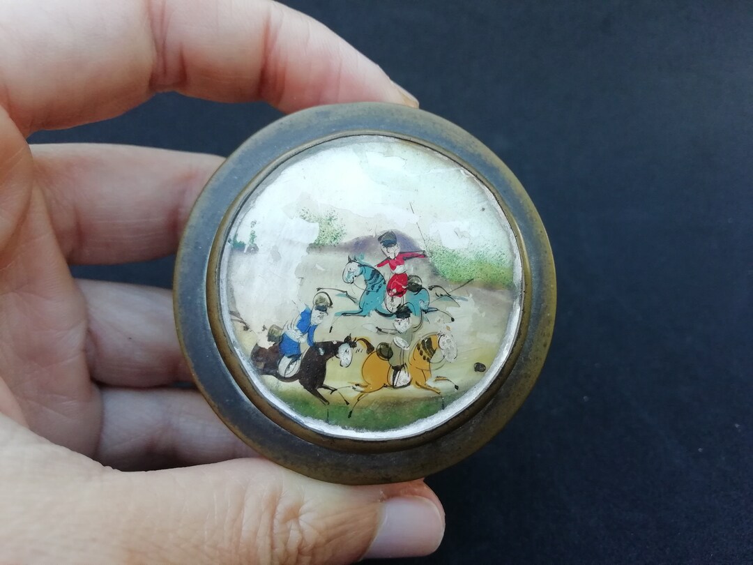 Vintage Snuff Box Mother-of-pearl and Metal. Pill Box or Jewelry Box ...