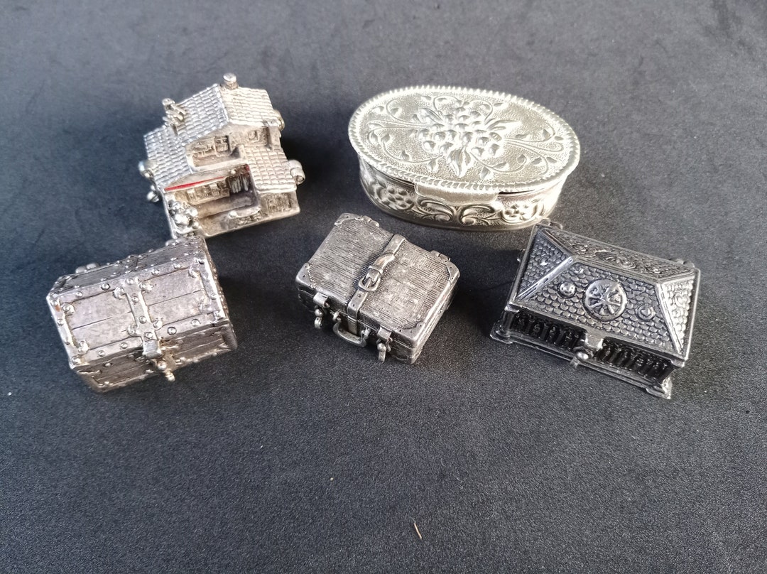 Miniature Boxes in Nickel Silver, Vintage. Farmhouse, Chest, Coffer ...