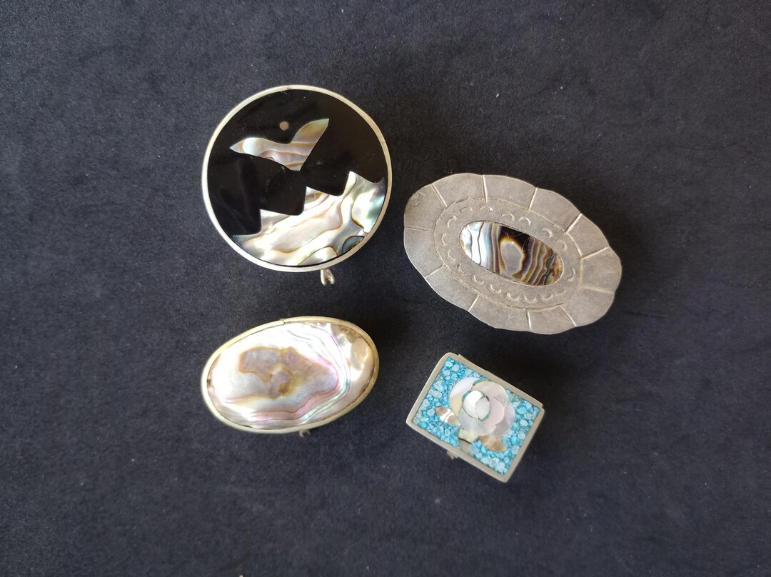 Alpaca (nickel Silver) Vintage Pill Boxes With Nacar Mother of Pearl ...