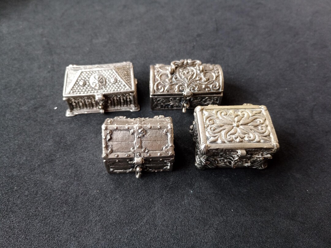 Miniature Boxes in Nickel Silver, Vintage. Farmhouse, Chest, Coffer ...