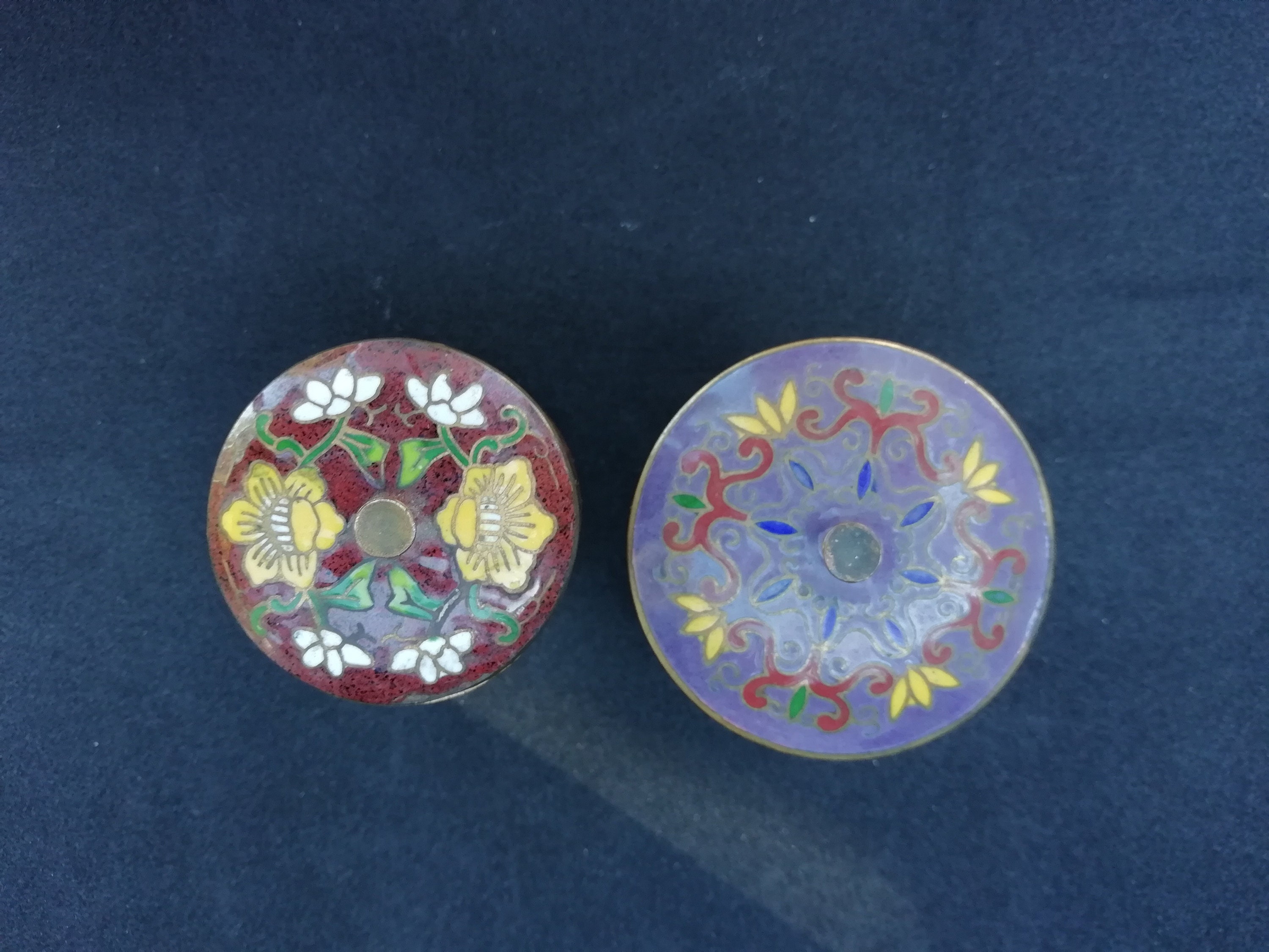 Cloisonne Dragon and Birds Tibor or Round Boxes, Trinket / Pill Boxes ...