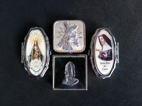 Antique Catholic religious style boxes of the Virgin … - Gem