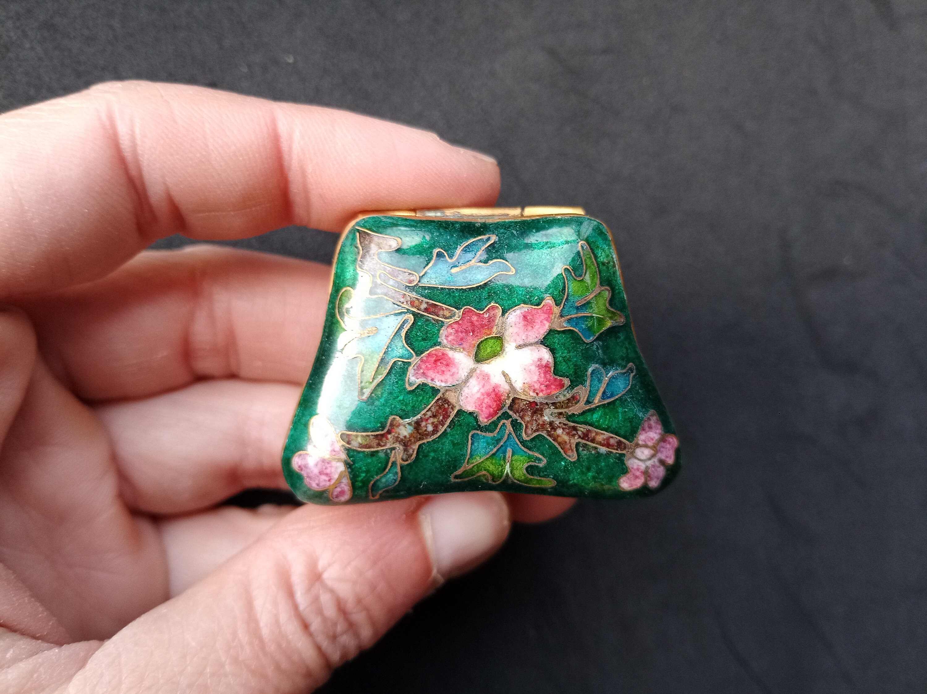 Vintage Ancient Cloisonne Trinket Boxes, Collection Pill Boxes. Chinese ...