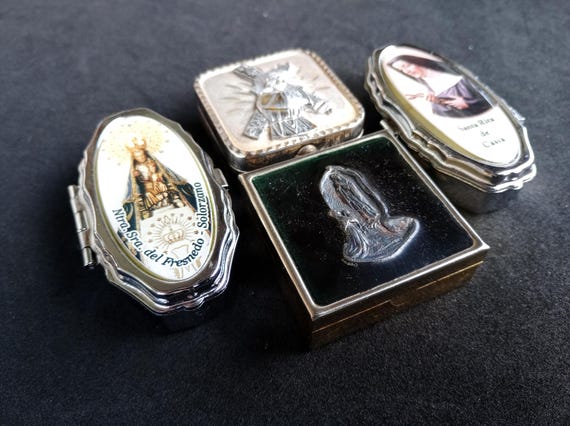 Antique Catholic religious style boxes of the Virgin … - Gem