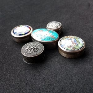 Vintage Silver Box or Pillbox With Silver Hallmark, Trinket Boxes for ...