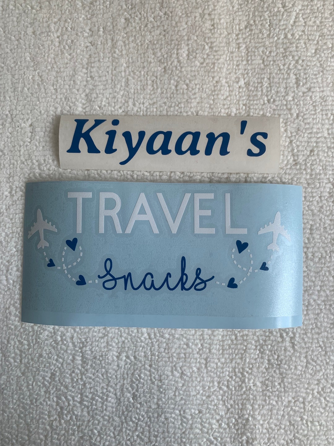 Personalised Travel Snacks Vinyl Decal // Custom Name Sticker for ...