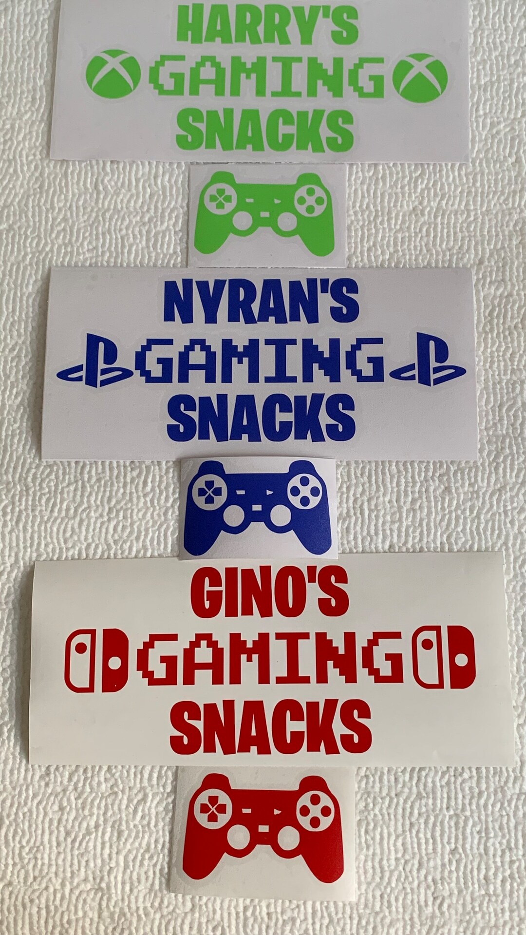 Decal Personalised Gamer's Snack Box Sticker // Custom Lunchbox Label ...