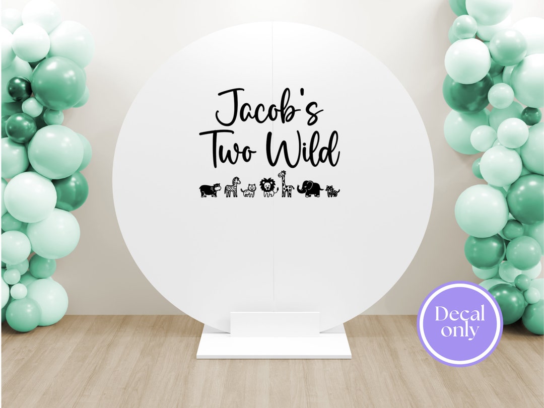 Two Wild Personalised Backdrop Sticker // Large Balloon Display, Party ...