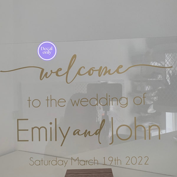 Wedding Welcome Sign Vinyl A1 - Etsy