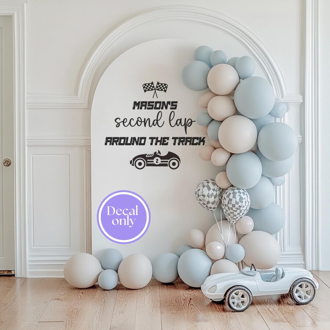Second Lap Race Car Birthday Backdrop Decal: DIY Party Decor - Etsy